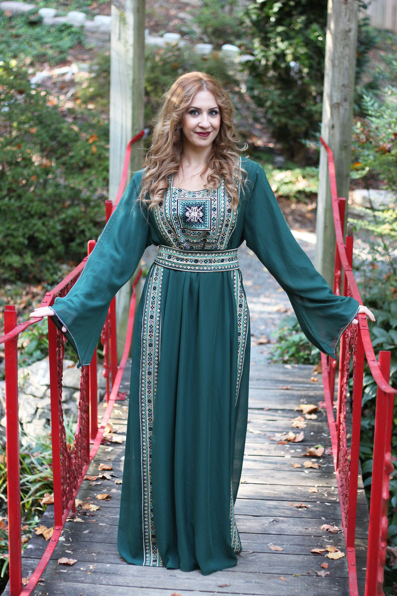 Haifa (Green/Plus Size) Abaya - Hijabs USA